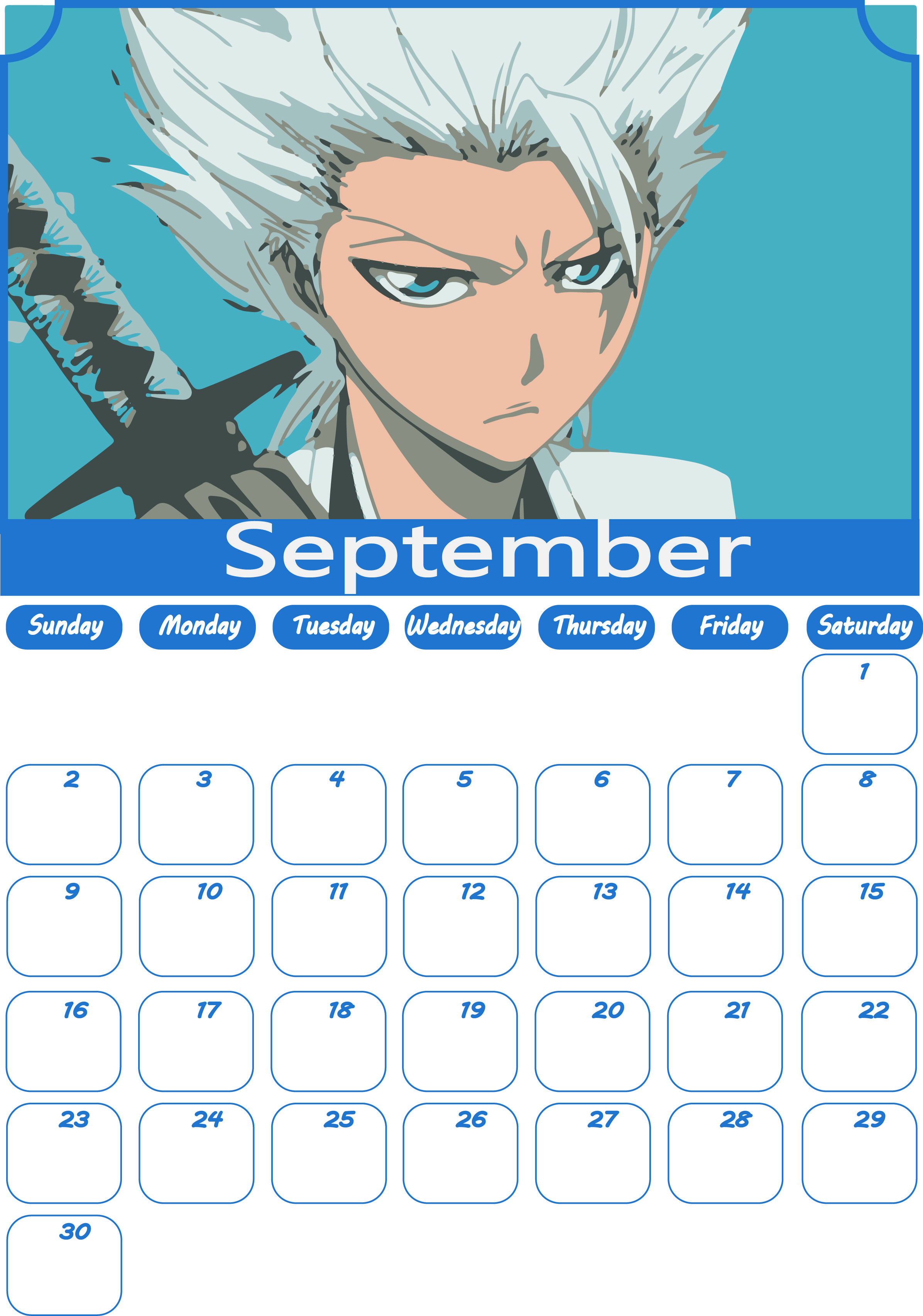 Free printable anime calendars 2018! - All About Anime and Manga
