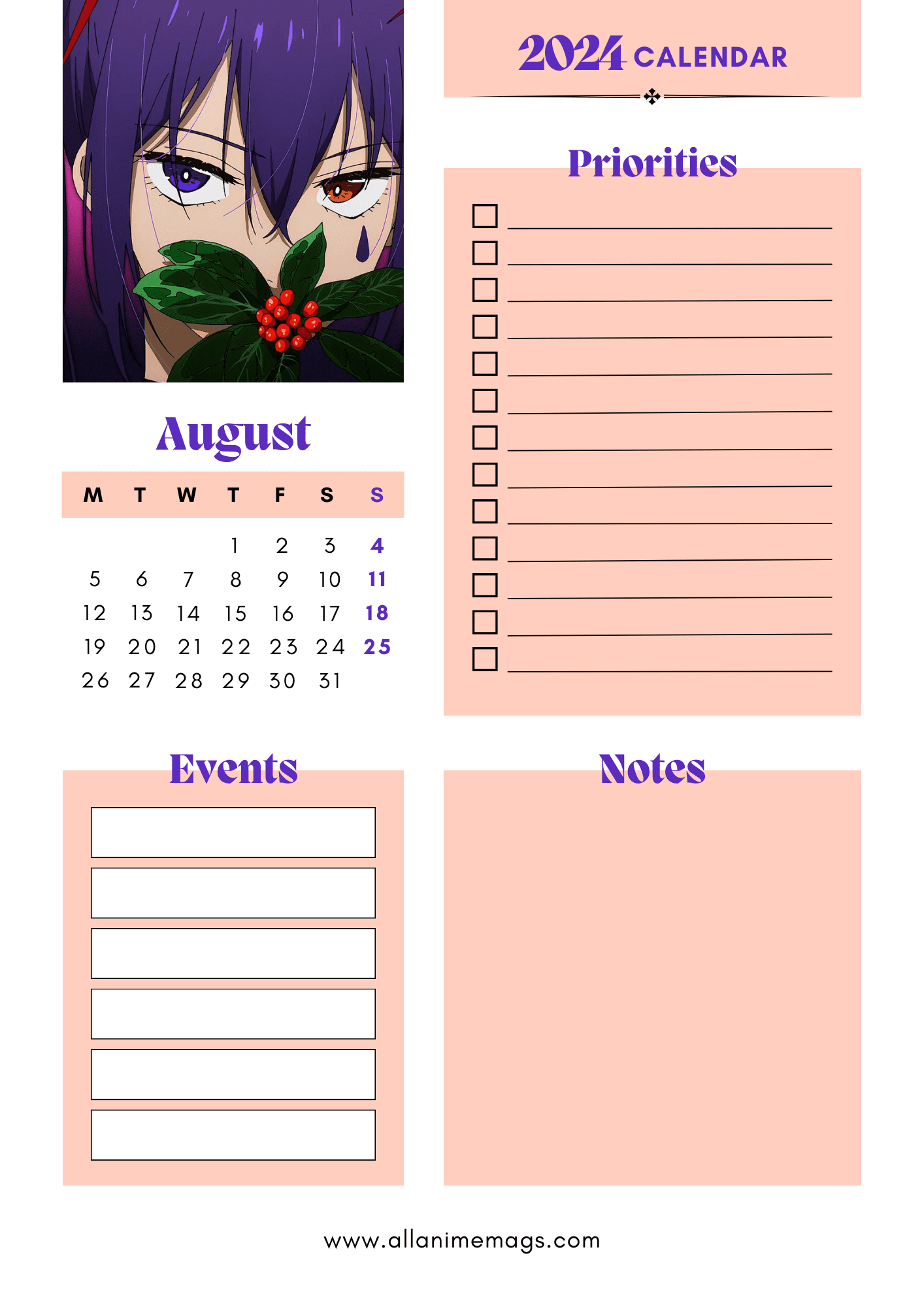 Free Mahou Shoujo Magical Destroyers 2024 Calendars - All About Anime ...