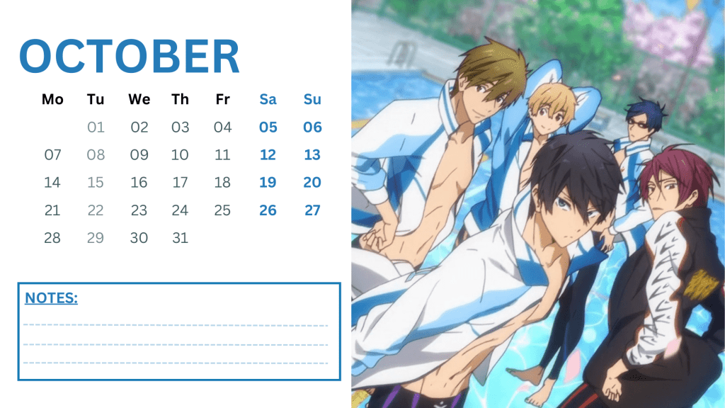Free! Iwatobi Swim Club 2024 Anime Calendars - All About Anime and Manga