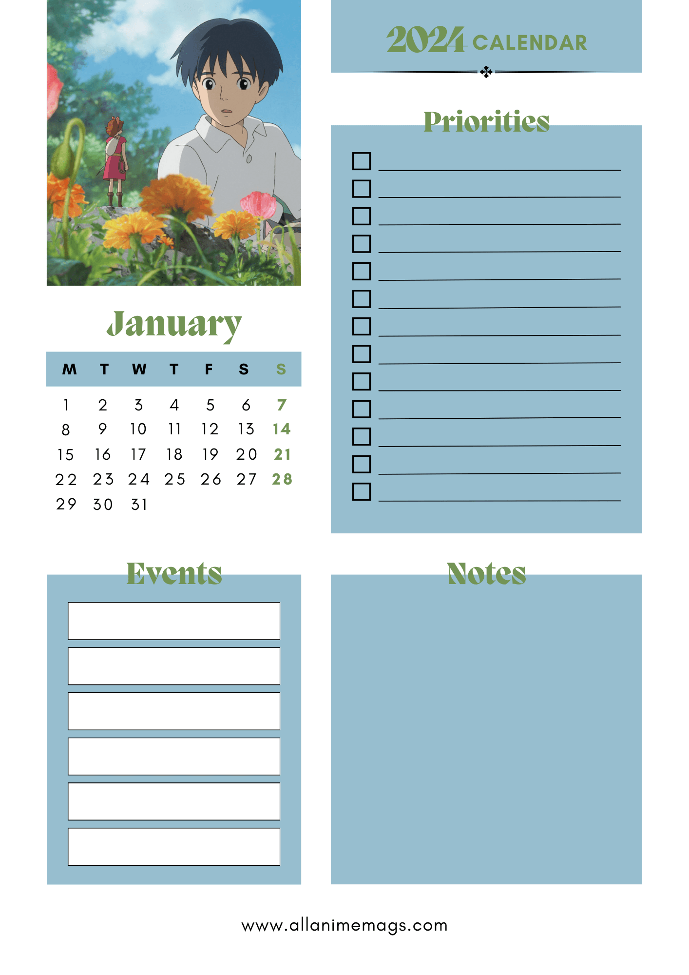 Free Studio Ghibli 2024 Calendars - All About Anime and Manga