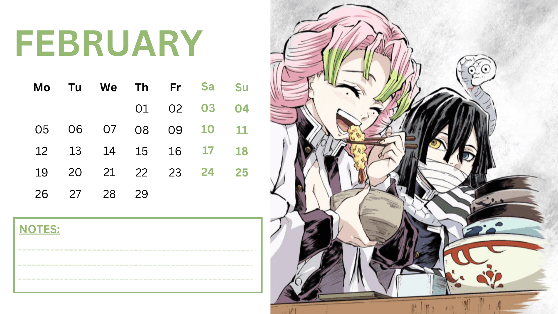 Free Demon Slayer 2024 Calendars - All About Anime and Manga