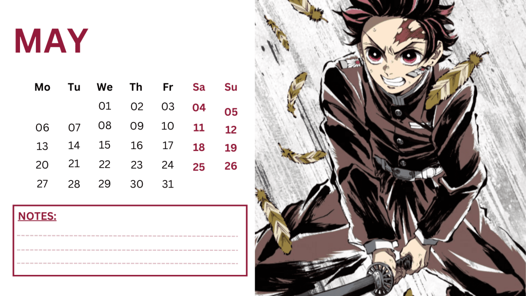 Free Demon Slayer 2024 Calendars - All About Anime and Manga