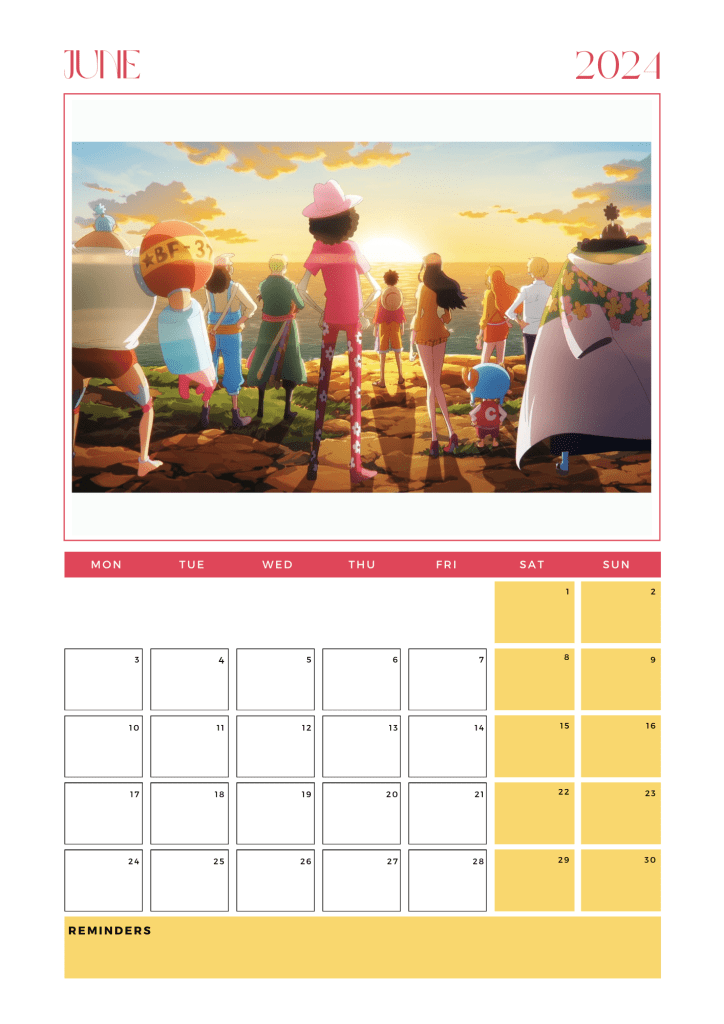 Free 2024 One Piece Anime Calendars - All About Anime and Manga