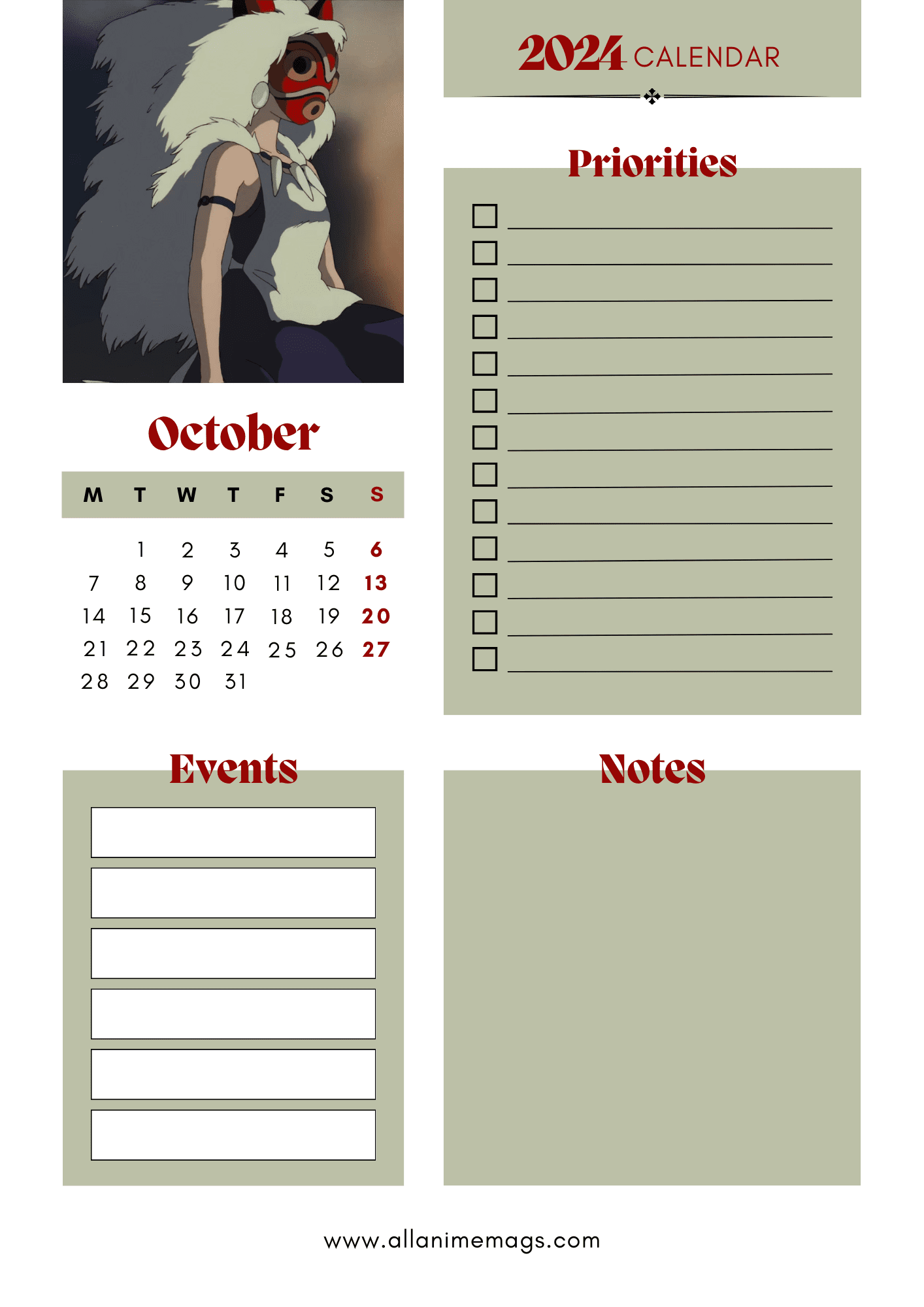 Free Studio Ghibli 2024 Calendars - All About Anime and Manga