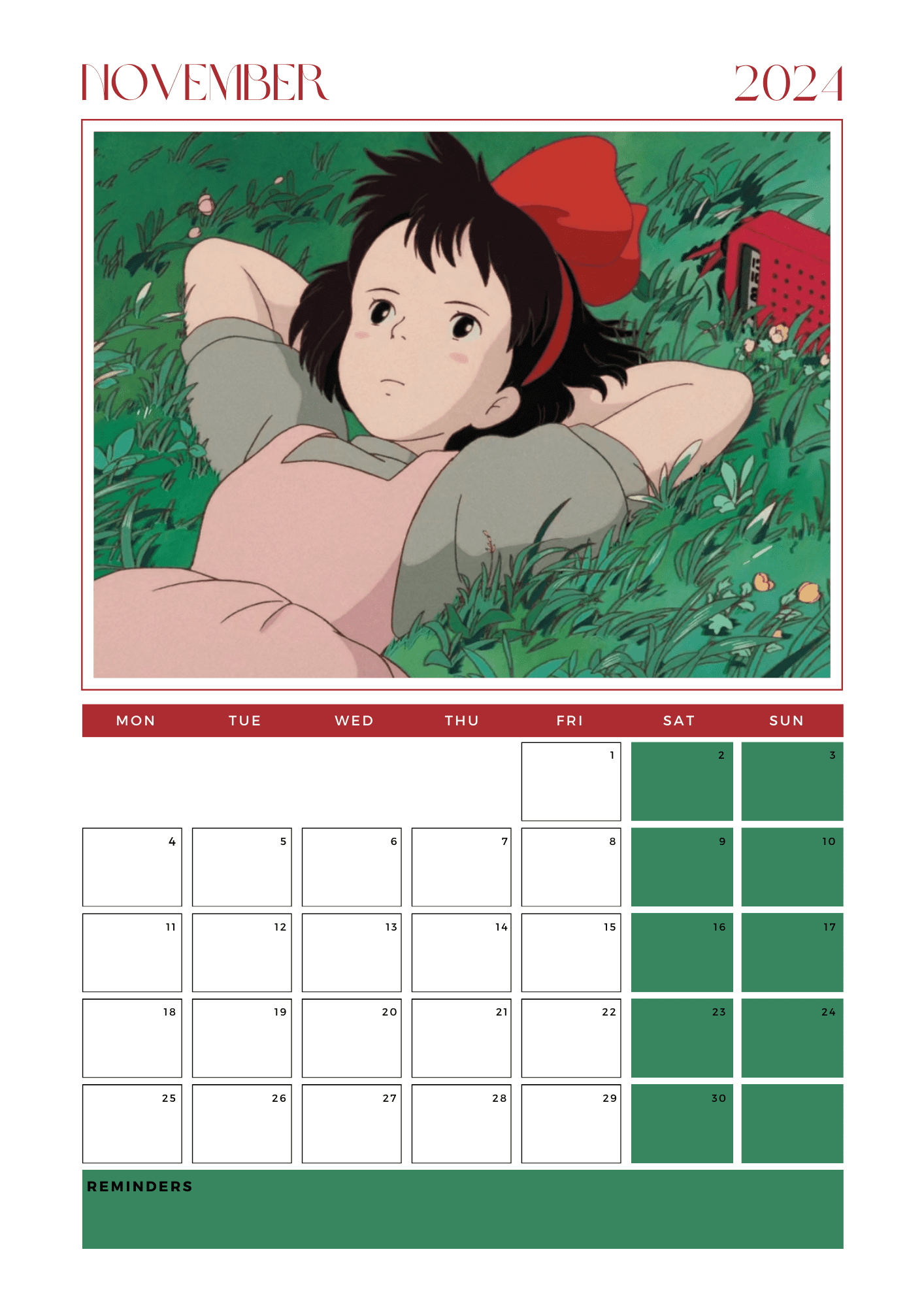 Free Studio Ghibli 2024 Calendars - All About Anime and Manga