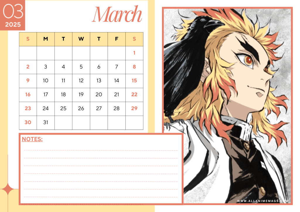 5 Free Downloadable 2025 Anime Calendars: Demon Slayer - All About ...