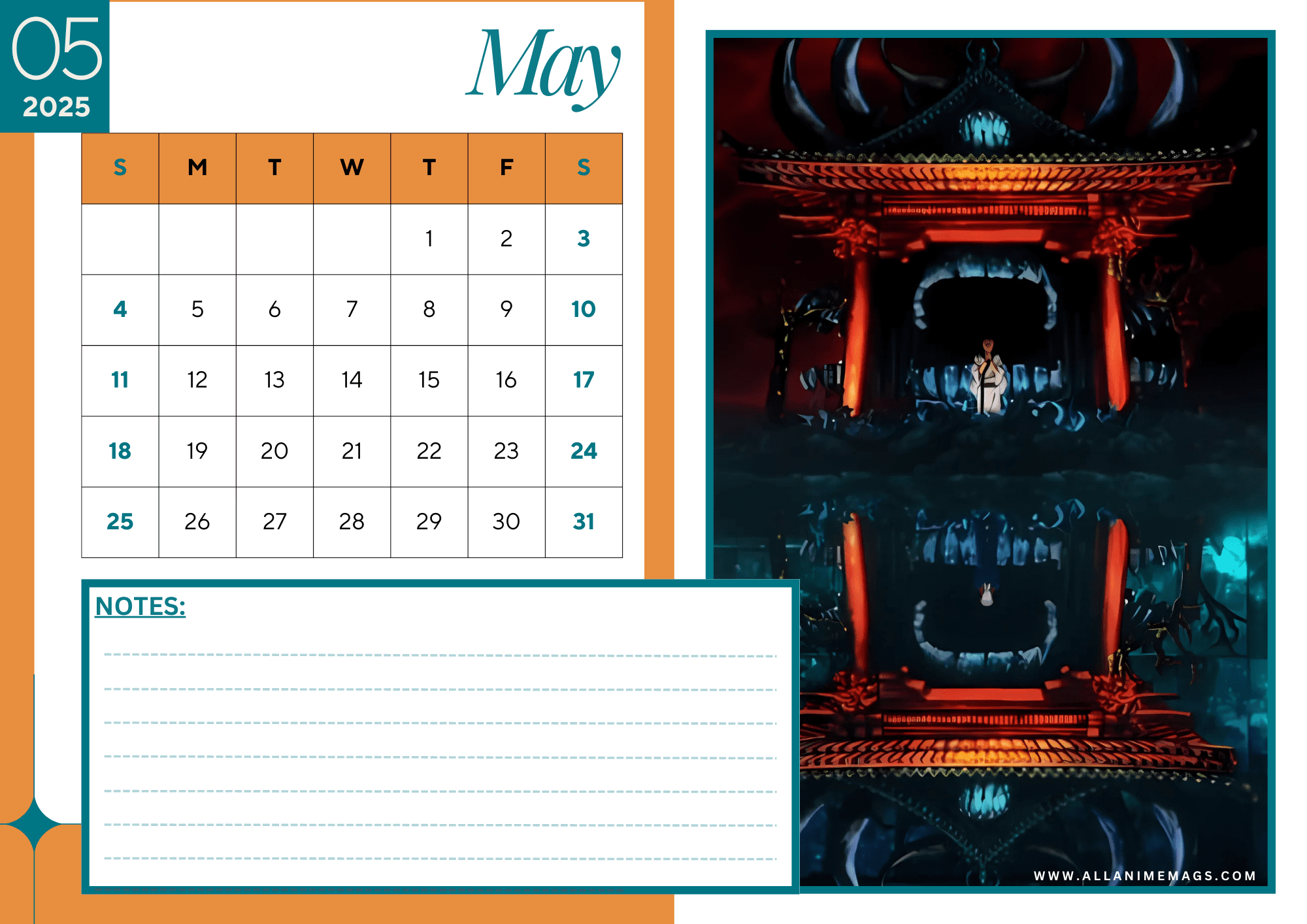 5 Free Downloadable 2025 Anime Calendars: Jujutsu Kaisen - All About ...