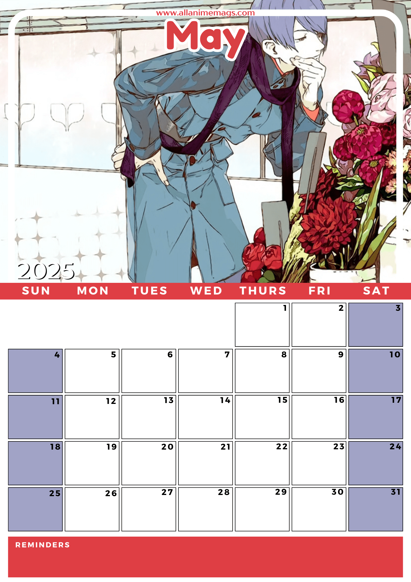 5 Free Downloadable 2025 Anime Calendars: Tokyo Ghoul - All About Anime ...