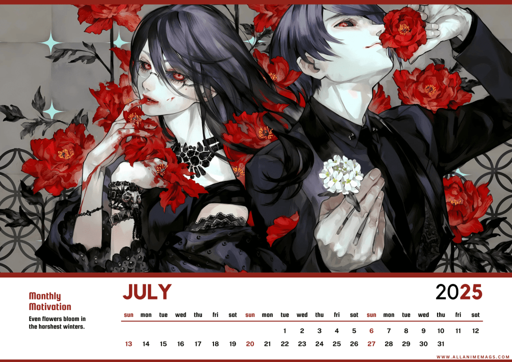 5 Free Downloadable 2025 Anime Calendars: Tokyo Ghoul - All About Anime ...