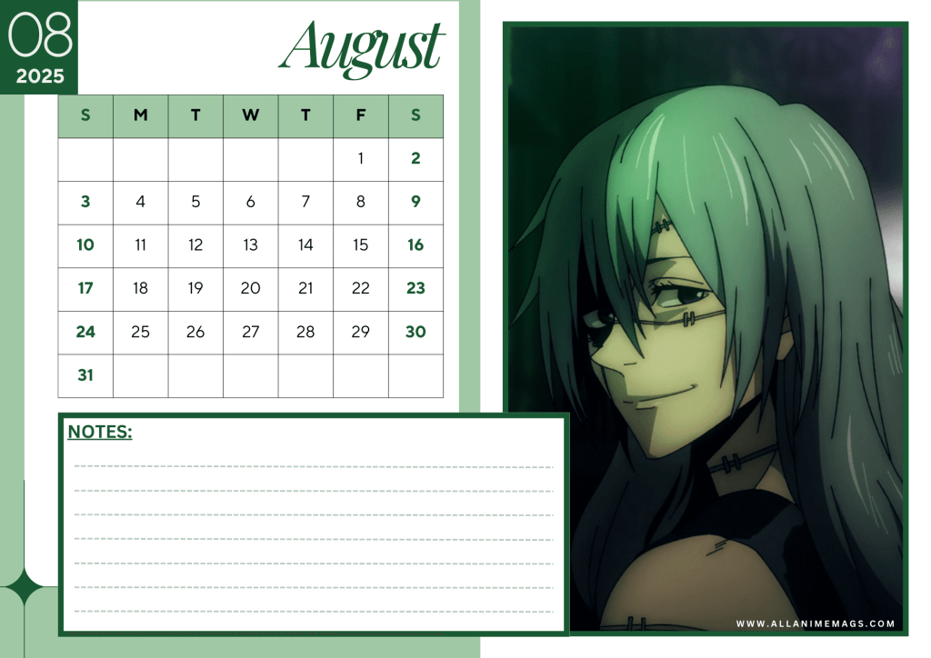 5 Free Downloadable 2025 Anime Calendars: Jujutsu Kaisen - All About ...