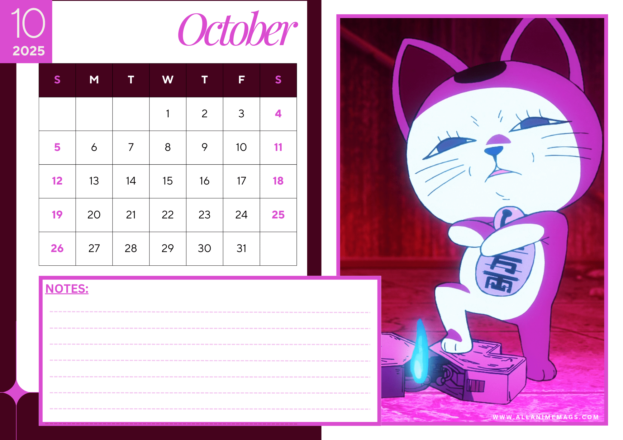 5 Free Downloadable 2025 Anime Calendars: Dan Da Dan - All About Anime ...