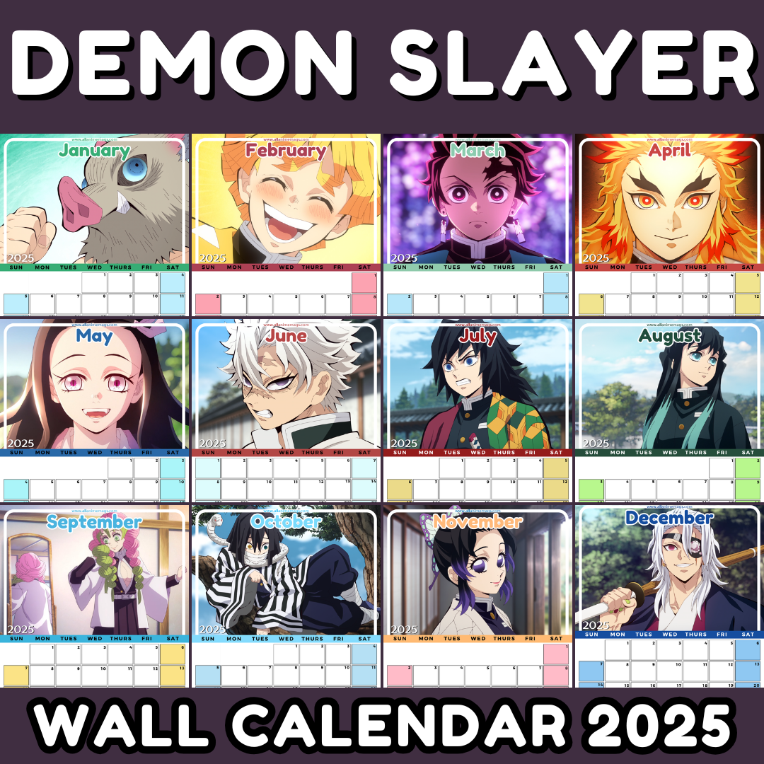 2025 Free Downloadable Anime Calendars - All About Anime and Manga